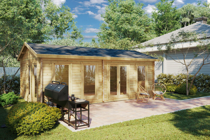 Buy Large Garden House F (26m²,70mm,4x7m) - Summerhouse24