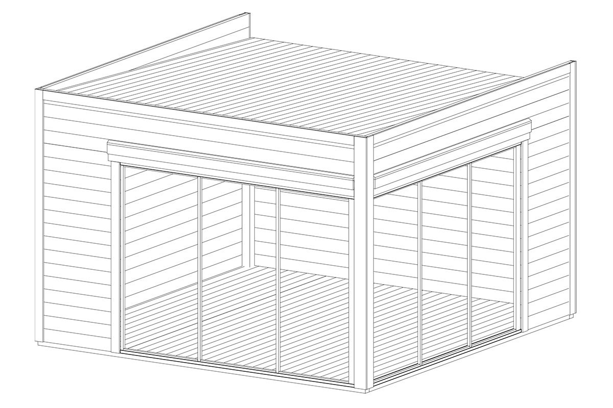Modern Garden Room OliviaALU 44mm 3.8x3.8m Summerhouse24