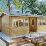 Buy 2 Room Log Cabin + WC "Granada" 7x4m - Summerhouse24